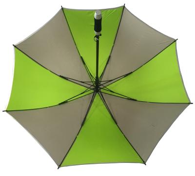 China Sleek Black Straight Handle Pongee Golf Umbrella for sale