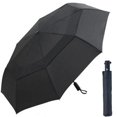 China 8-Rib Windproof Round Golf Umbrella In Black for sale