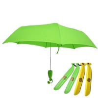 China 19 inch 6K Triple Folding Lightweight Banana Umbrella Pongee Waterproof Outdoor for sale