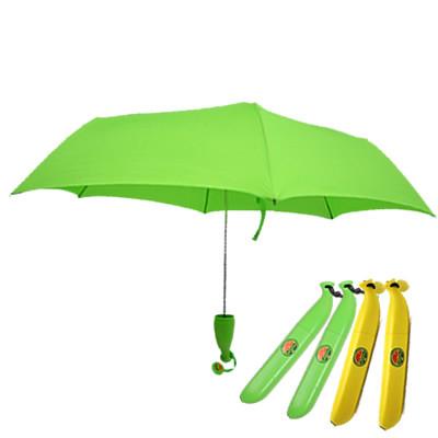 China 19 inch 6K Triple Folding Lightweight Banana Umbrella Pongee Waterproof Outdoor for sale