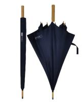 China Eco Friendly Auto Open Wood Umbrella 23 Inch 8 Panel Fiberglass Ribs Pongee Fabric for sale