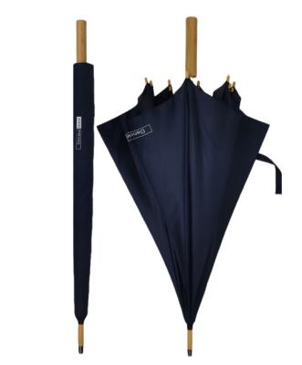 China Eco Friendly Auto Open Wood Umbrella 23 Inch 8 Panel Fiberglass Ribs Pongee Fabric for sale