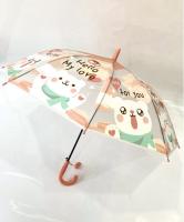 China 19 Inch 8K Auto Open POE Transparent Cartoon Children Umbrella with Whistle for sale