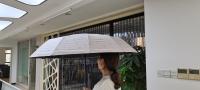 China UPF 50 Auto Open Close Pongee UV Beach Umbrella 23 Inches 12 Ribs Windproof for sale