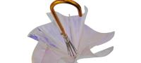 China Auto Open 23 Inch Transparent Umbrella Aurora Color Fiberglass Ribs Metal Shaft for sale