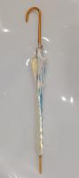 China Auto Open 23 Inch Transparent Umbrella Aurora Color Fiberglass Ribs Metal Shaft for sale