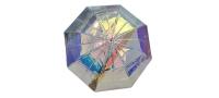 China Auto Open 23 Inch Transparent Umbrella Aurora Color Fiberglass Ribs Metal Shaft for sale