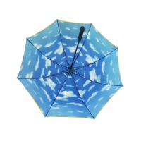 China Double Layer Windproof Golf Umbrella 68 Inch Arc Large Canopy Heavy Duty for sale