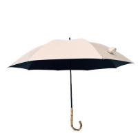China 260g Bamboo Handle Stick Umbrella 21 Inch Black UV Coating Fiberglass Shaft for sale