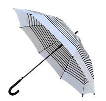China 23 Inch Auto Open Stick Umbrella 8 Fiberglass Ribs J Shape Rubber Coated Handle for sale
