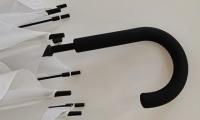 China 23 Inch Auto Open Stick Umbrella 8 Fiberglass Ribs J Shape Rubber Coated Handle for sale