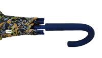 China 23 Inch Auto Open Stick Umbrella 8 Fiberglass Ribs J Shape Rubber Coated Handle for sale