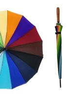 China 30 Inch Chromatic Golf Umbrella with Metal Shaft and Wooden Handle Pongee Fabric for sale
