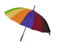 China 30 Inch Chromatic Golf Umbrella with Metal Shaft and Wooden Handle Pongee Fabric for sale