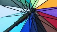 China 30 Inch Chromatic Golf Umbrella with Metal Shaft and Wooden Handle Pongee Fabric for sale