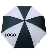 China 27 Inch 8 Ribs Custom Logo Golf Umbrella Fiberglass Frame Auto Open Promotional for sale
