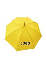 China 23 Inch Windproof Auto Open Stick Umbrella Wooden Shaft Fiberglass 8 Ribs Pongee Fabric for sale