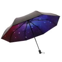 China Windproof 8 Ribs Automatic Folding Umbrella With Astral Pongee Cloth Rubber Handle for sale