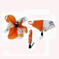 China Compact 3-Fold Automatic Open Umbrella 23 Inch Polyester Canopy Metal Frame for sale