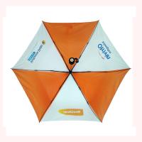 China Compact 3-Fold Automatic Open Umbrella 23 Inch Polyester Canopy Metal Frame for sale