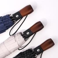 China 27 Inch Automatic 3 Fold Umbrella Pongee Fabric Metal Frame Custom Color for sale