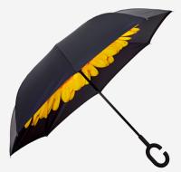 China Reversible Polyester Umbrella With Sturdy Metal Ribs And Comfortable Rubber Grip for sale