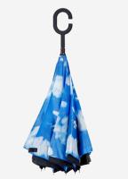 China Reversible Windproof Umbrella 42 Inch Double Layer Polyester with Rubber Handle for sale