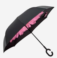 China Metal Ribs Reversible Inverted Umbrella With Rubber Handle for sale
