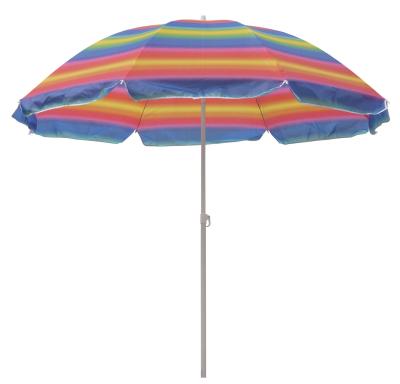 China 42 Inch Steerable Metal Beach Umbrella with UPF 50+ Protection and 210T Oxford Fabric for sale