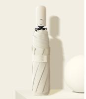 China Fully Auto Open Close Compact 3 Folding Travel Umbrella 21 Inch 8 Fiberglass Ribs for sale
