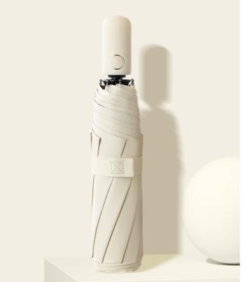 China Fully Auto Open Close Compact 3 Folding Travel Umbrella 21 Inch 8 Fiberglass Ribs for sale