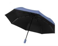 China Fully Auto Open Close Compact 3 Folding Travel Umbrella 21 Inch 8 Fiberglass Ribs for sale