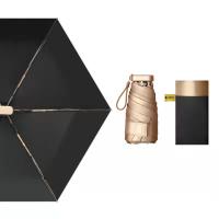 China Windproof 19-Inch 5-Folding Aluminum Travel Umbrella 6 Ribs Lightweight for sale