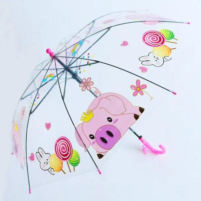 China Fiberglass Ribs Auto Open Transparent Umbrella 23 Inch for Children for sale
