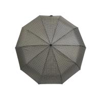 China Automatic 3 Folding Travel Umbrella 23 Inch 8 Ribs Metal Shaft Fiberglass Frame Auto Open Close for sale