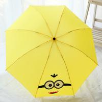 China Adorable Kids Folding Umbrella With Cartoon Rubber Handle for sale
