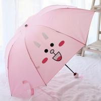 China Adorable Kids Folding Umbrella With Cartoon Rubber Handle for sale