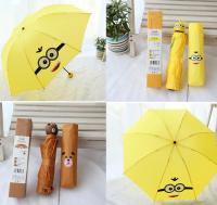 China Adorable Kids Folding Umbrella With Cartoon Rubber Handle for sale