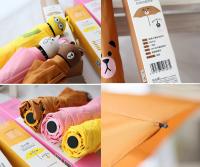 China Adorable Kids Folding Umbrella With Cartoon Rubber Handle for sale