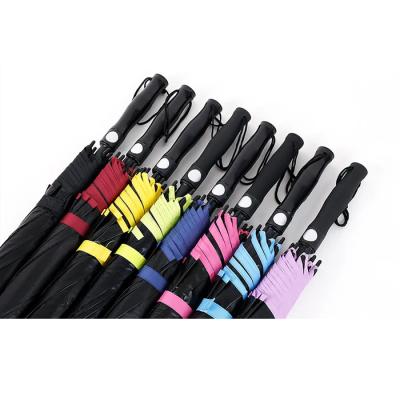 China 34 Inch Auto Open Golf Umbrella with Fiberglass Frame and Rubber Grip Handle for sale