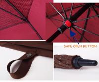 China Double Layer Auto Open Golf Umbrella 29 Inch Black Matt Fiberglass Pole Rubber Grip for sale