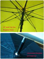 China 34 Inch Auto Open Golf Umbrella with Fiberglass Frame and Rubber Grip Handle for sale