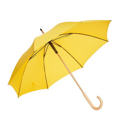 China 8-Rib Fiberglass Customizable Umbrella with Wooden Handle Standard Size Windproof for sale