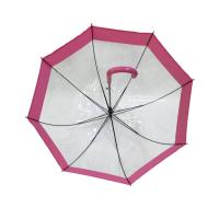 China 23 Inch Transparent Rain Umbrella Auto Open POE Fabric White Metal Shaft Custom Logo for sale