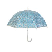 China 23 Inches Transparent Rain Umbrella with Fiberglass Shaft Custom Logo Package for sale