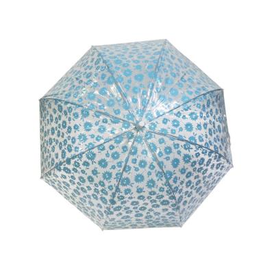 China 23 Inches Transparent Rain Umbrella with Fiberglass Shaft Custom Logo Package for sale