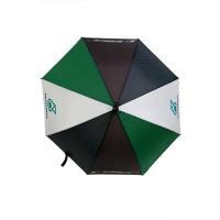 China 27 Inch 8K Black Matt Fiberglass Frame Golf Umbrella Auto Open Custom Logo for sale