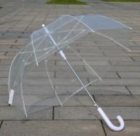 China 23 Inch Transparent Rain Umbrella Auto Open Fiberglass Ribs Unisex Clear Canopy for sale