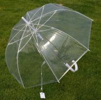 China 23 Inch Transparent Rain Umbrella Auto Open Fiberglass Ribs Unisex Clear Canopy for sale
