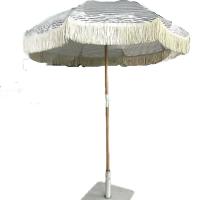 China 42 Inch UPF 50+ UV Beach Umbrella with Auto Open/Close - 210T Oxford Cloth Silver Coating for sale